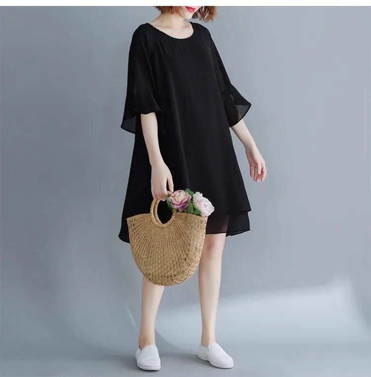 Plus Size Chiffon Summer Dress: 607 MM Slimming Age-Reducing Top ...