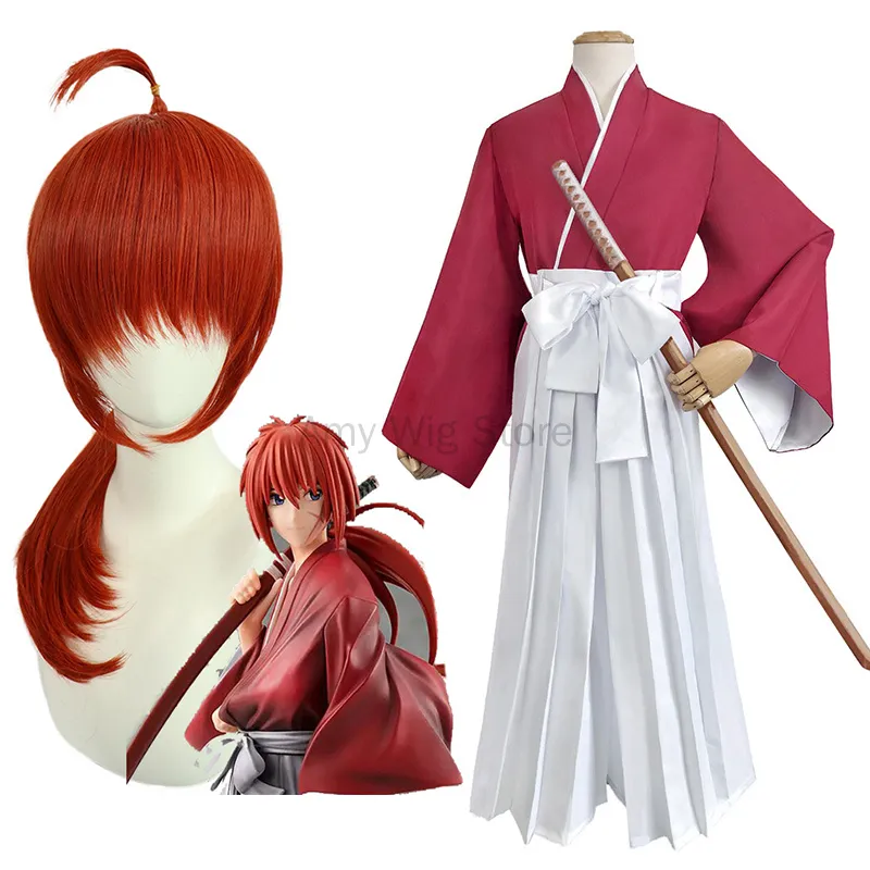 Rurouni Kenshin Cosplay Costume With Long 51cm Red... From Men ...