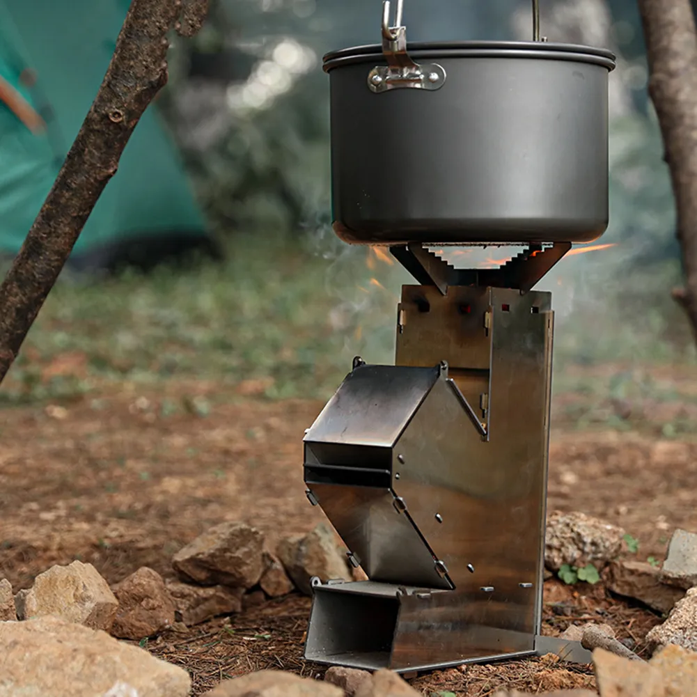 Collapsible Stainless Steel BBQ Rocket Outdoor Wood Burning Stove ...