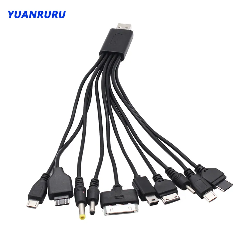 Universal 10 In 1 USB Charging Cable For Cell Phones Portable Multi USB ...