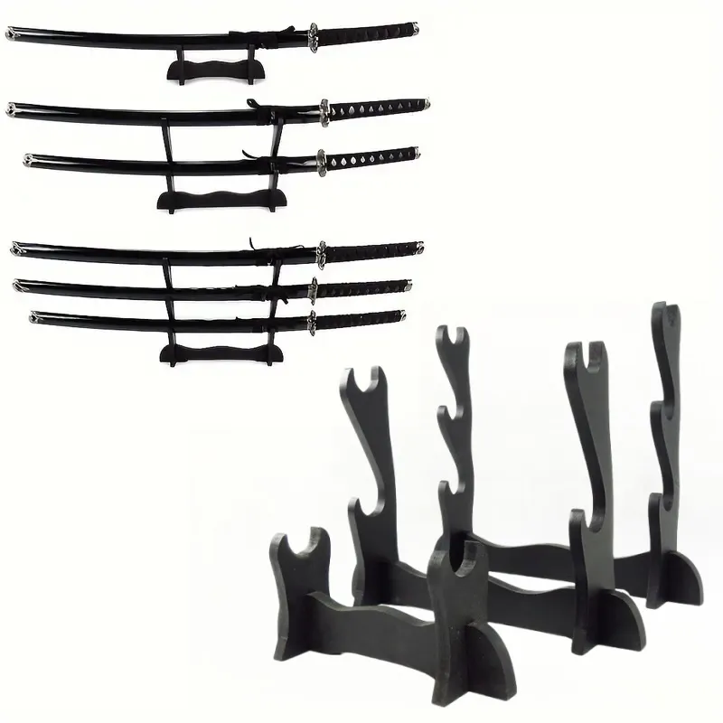 Black Samurai Sword Display Stand Anime Katana Holder For Demon Slayer ...