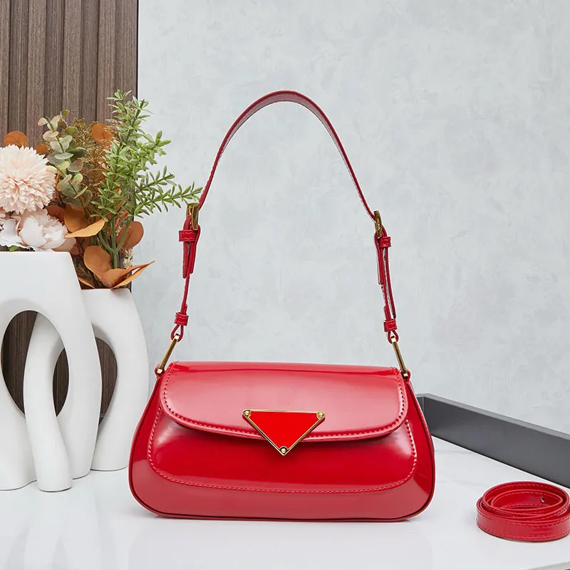 Red Bag Designer Shoulder Bags High Quality Lacquer Leather Crossbody ...