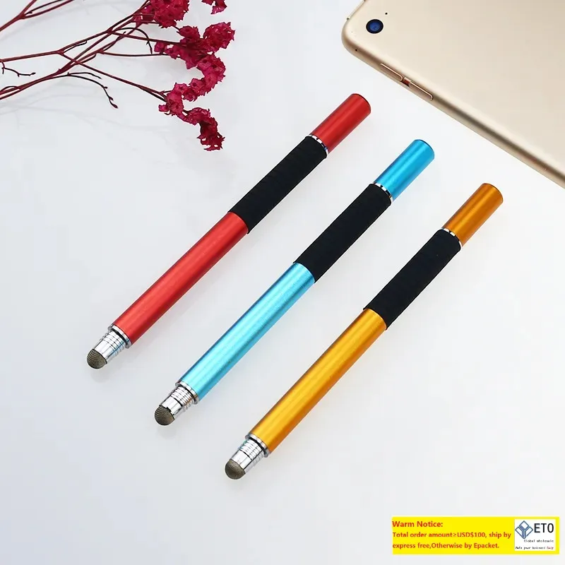 2 In 1 Stylus Pen With Disc & Fiber Tip High Sensitivity Universal ...