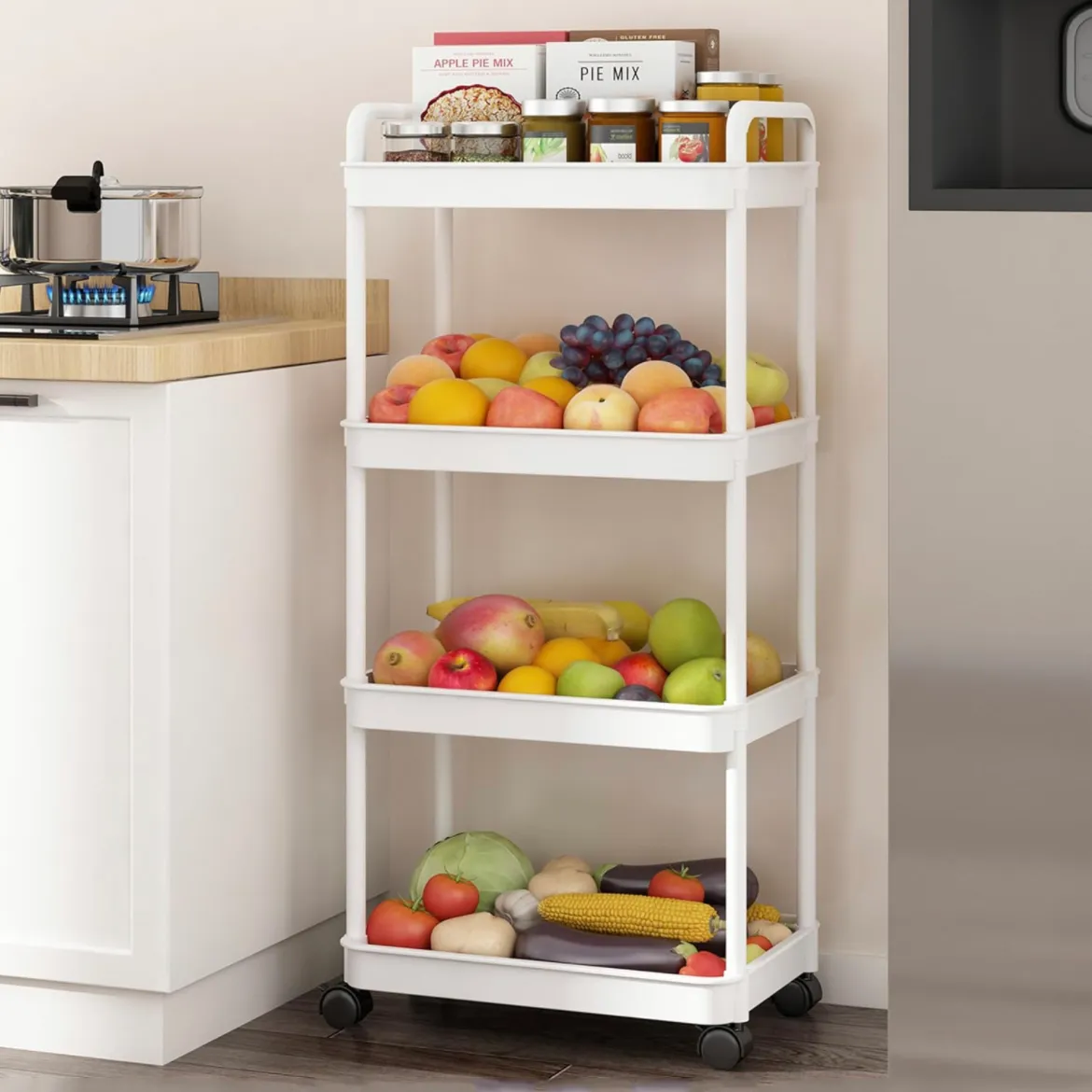 3/4Tier Rolling Cart With Wheels, Detachable Utility... From Dh4402004 ...