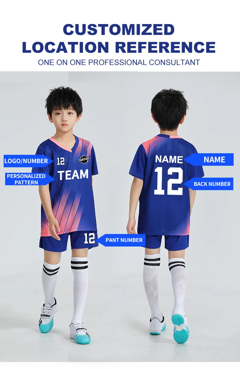 Children Jerseys Set Girls Soccer Uniforms Kit Short Sleeve Full Sleeve ...