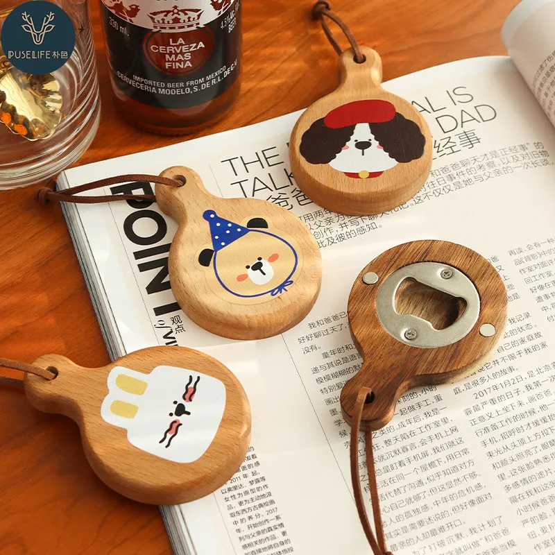 Creative CuteCartoon SolidWood BottleOpener Round... From Dh4402004 ...