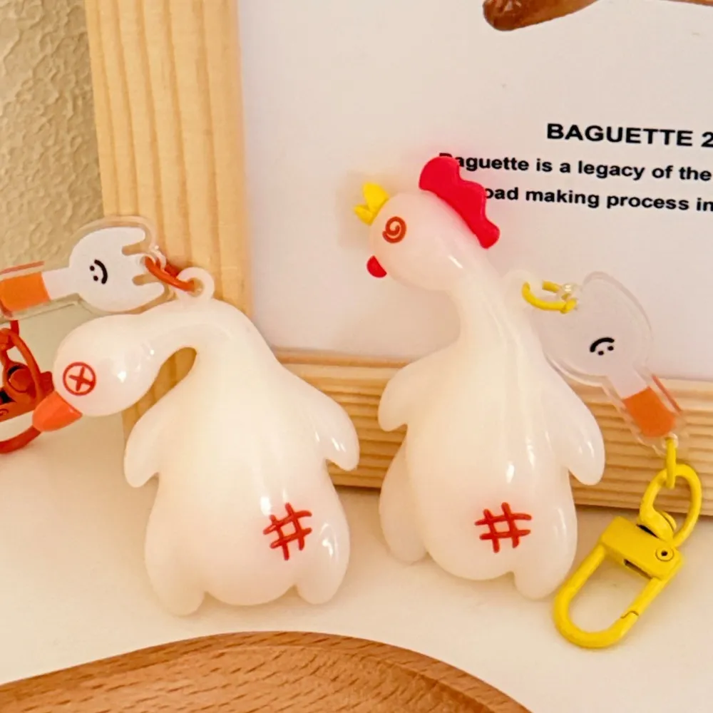 Cute Cartoon UV Color Change Duck Pendant Keychain Funny Creative PVC ...