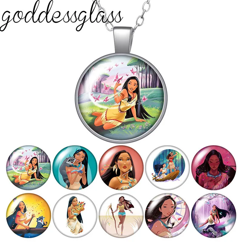 Pocahontas Cartoon Round Glass Pendant Necklace ... From Dh1100285003 ...