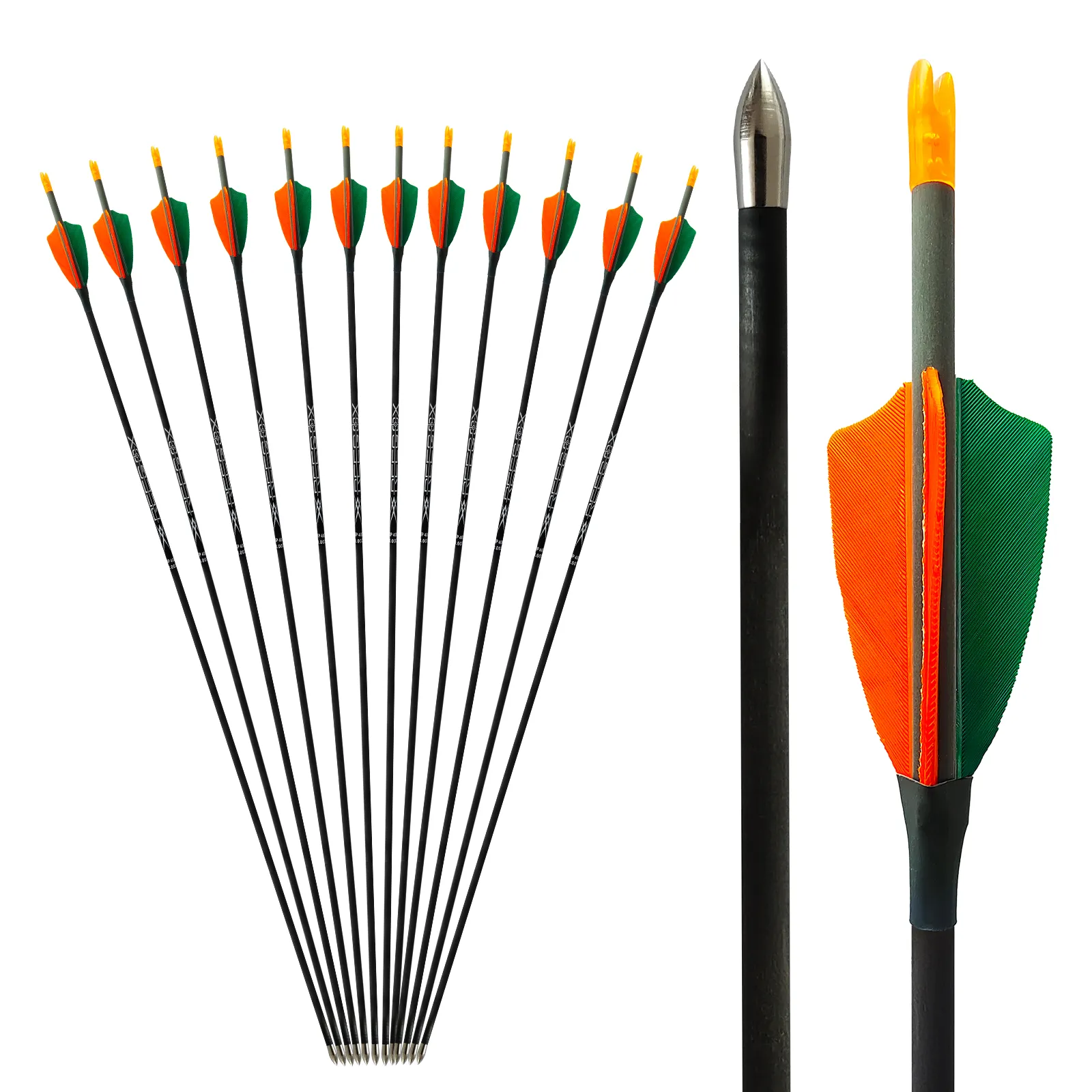 Turkey Feathers Hunting Arrows Targeting Arrows Carbon Archery 31inch 4 ...