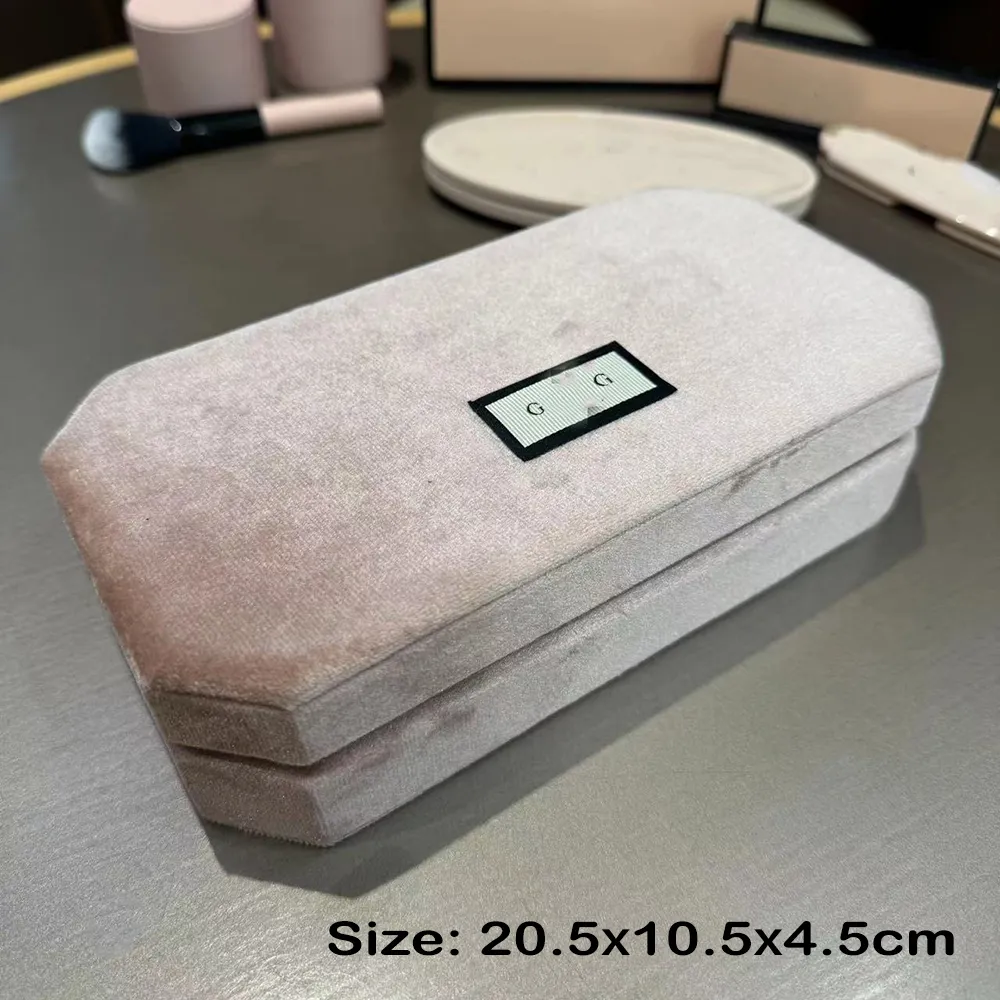 Velvet Jewelry Box Organizer Metal Cosmetic Makeup Storage Box 12L ...