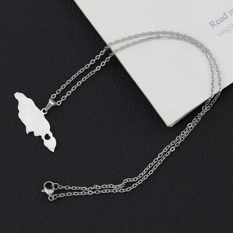Jamaica Map Pendant Necklaces Unisex Stainless Steel Jewelry for Party ...