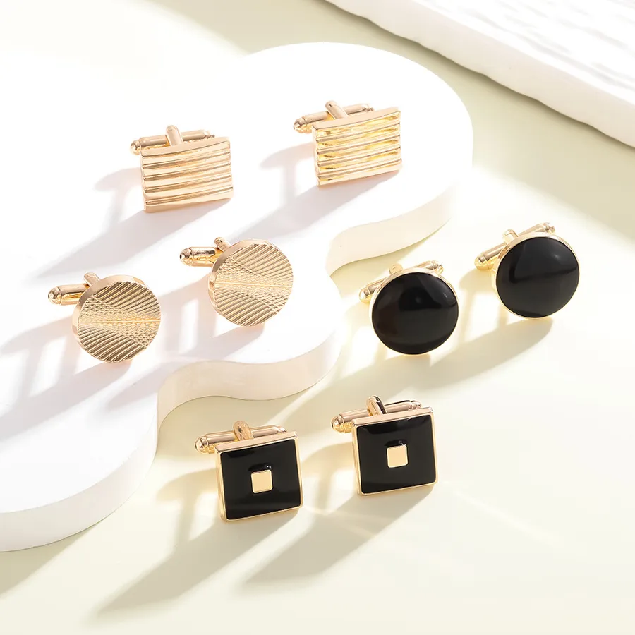 Enamel Finish French Patterned Men's Womens Cuff Links Pack Of 4, Long ...