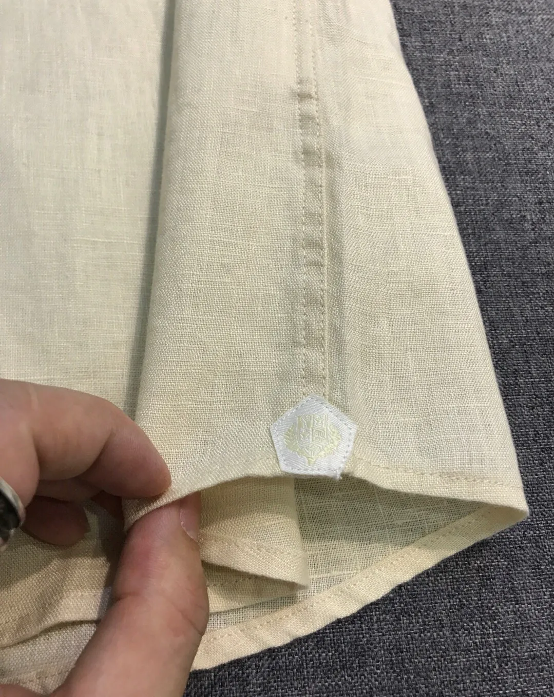 Mens Linen Shirt Short Sleeve Slim Fit Casual Solid Color Single ...