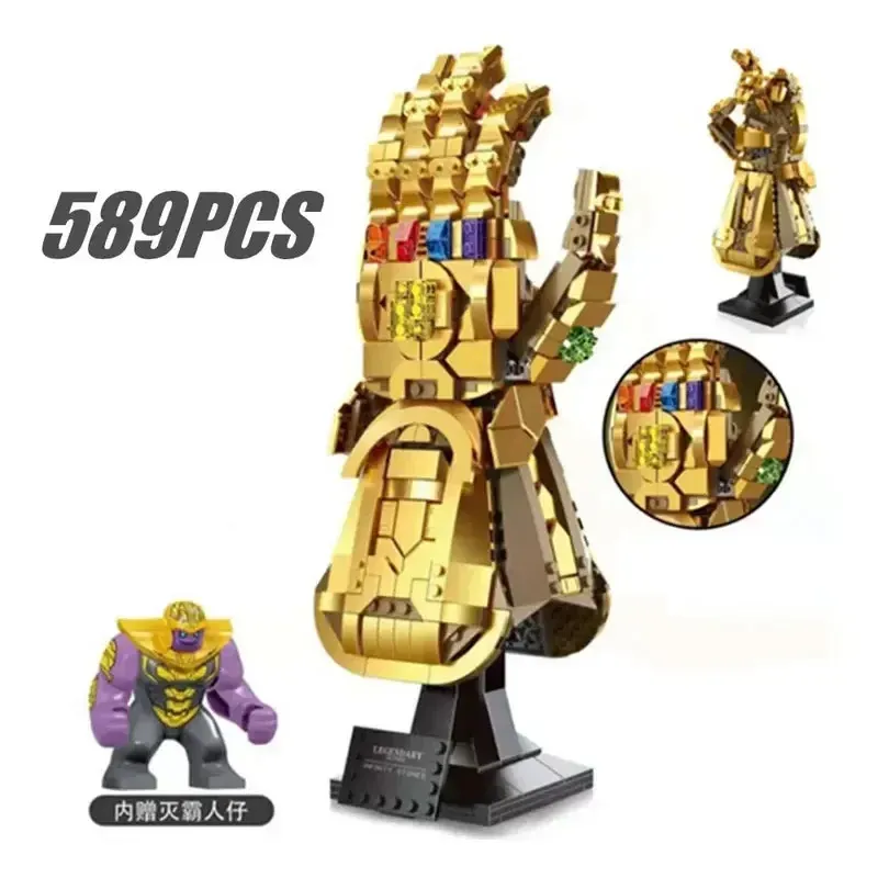 Collectible Building Block Glove Set, Infinity Stone Style, Display ...