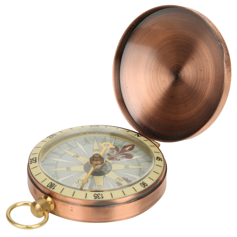 Vintage Style Copper Compass Portable Pocket Watch Design For Outdoor ...