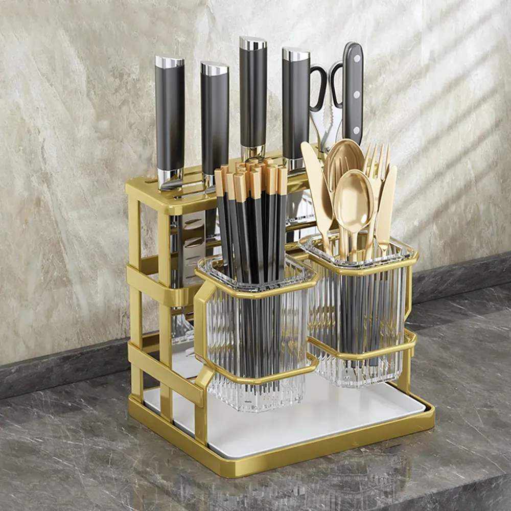 Kitchen Countertop Cutlery Holder Wall Mounted Utensil Organizer Rack ...