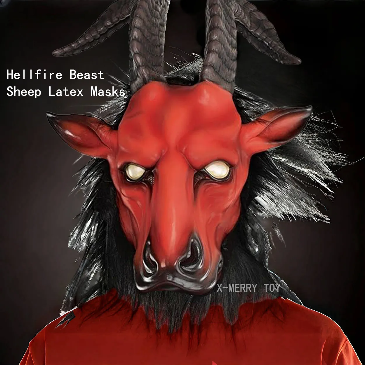 Hellfire Beast Sheep Latex Masks Scary Demon Goat Helmet For Halloween ...