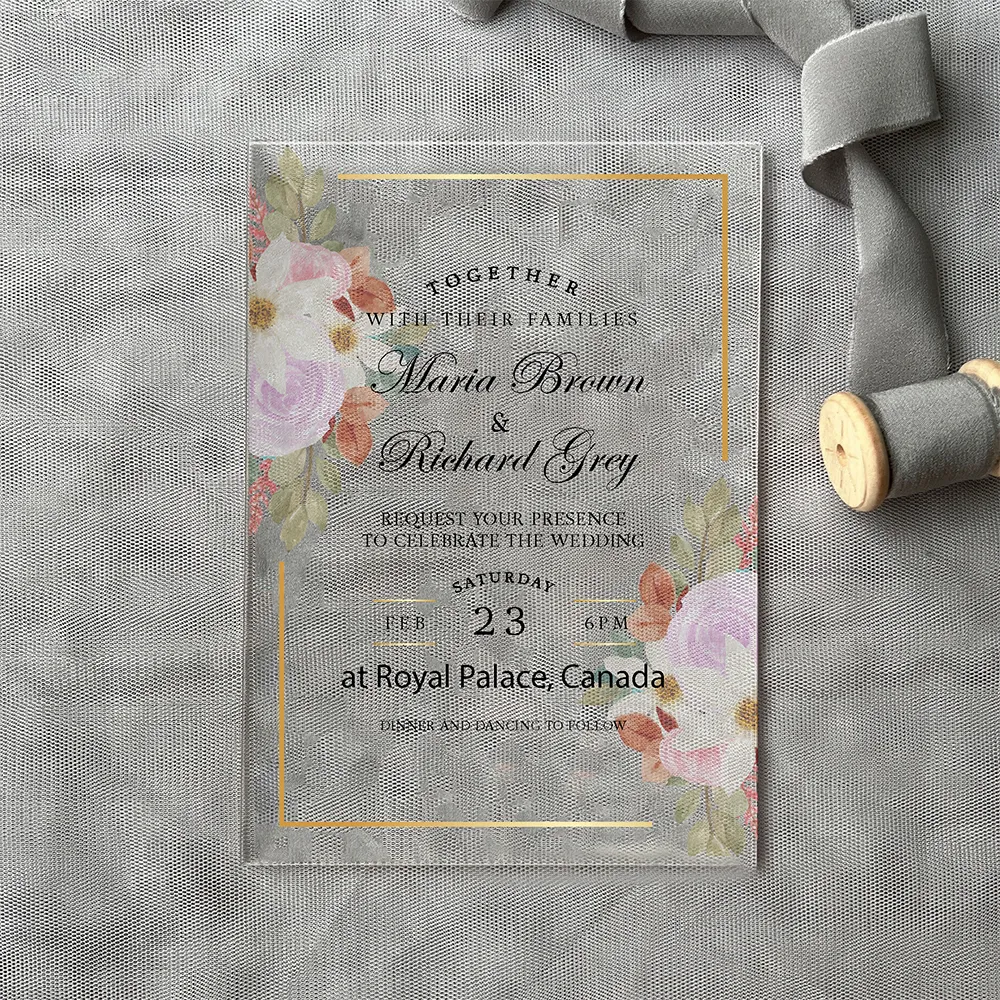 Elegant Acrylic Wedding Invitations: Modern, Stylish, And Personalized ...
