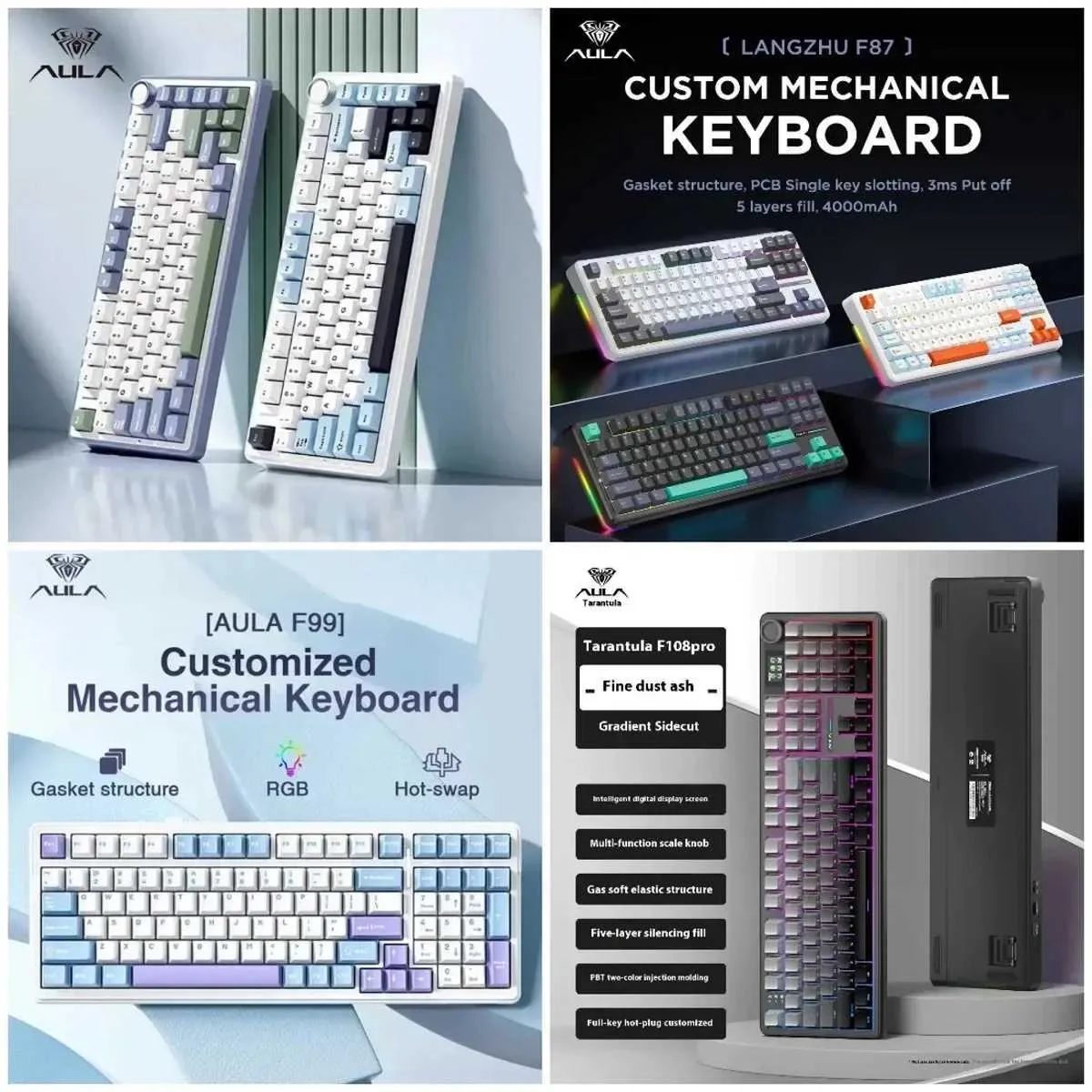 Customizable Mechanical Keyboard With RGB Backlight, Hot Swappable ...