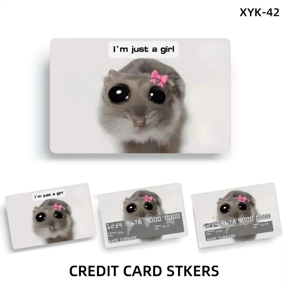 Funny Hamster Meme Cartoon PVC Sticker For Credit Card, Debit Card ...