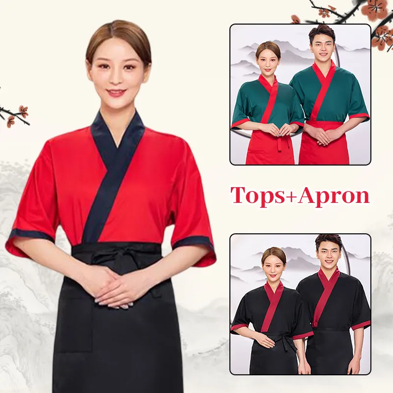 Japanese Style Sushi Restaurant Waiter Overalls Unisex Kimono Workwear ...
