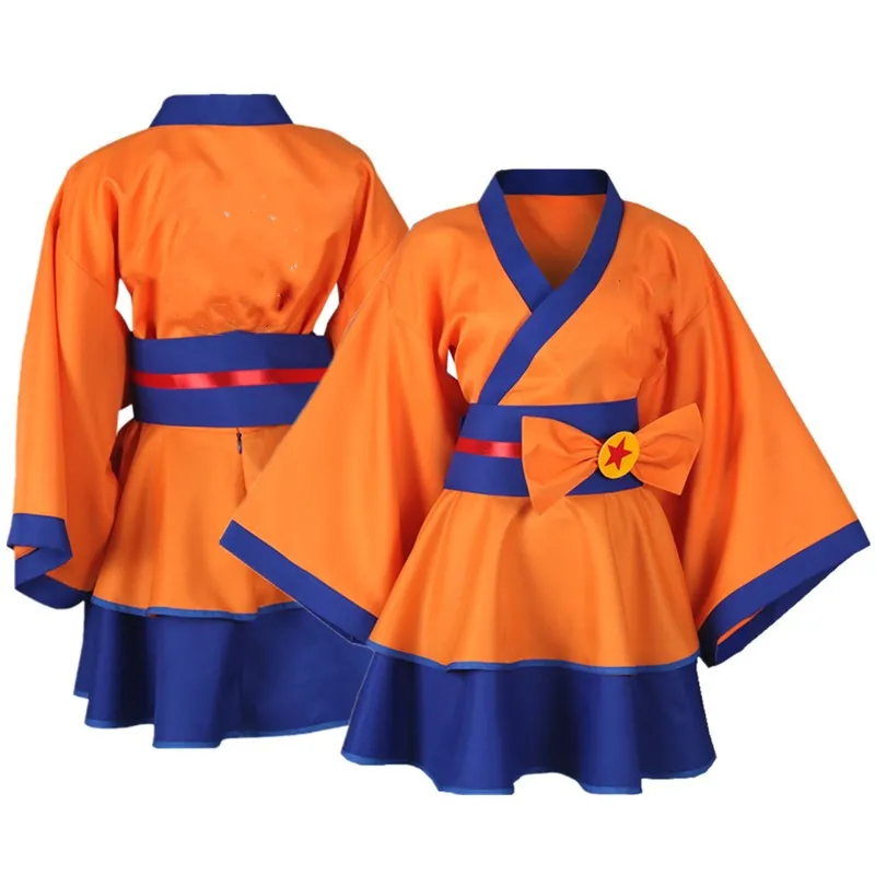 Disguise Goku Cosplay Costume Anime Kimono Dress With Belt For Adults ...