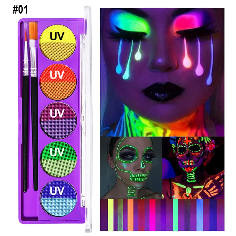 UV Neon Body Painting 2022 Palette Fluorescent, Water Soluble, Ideal ...