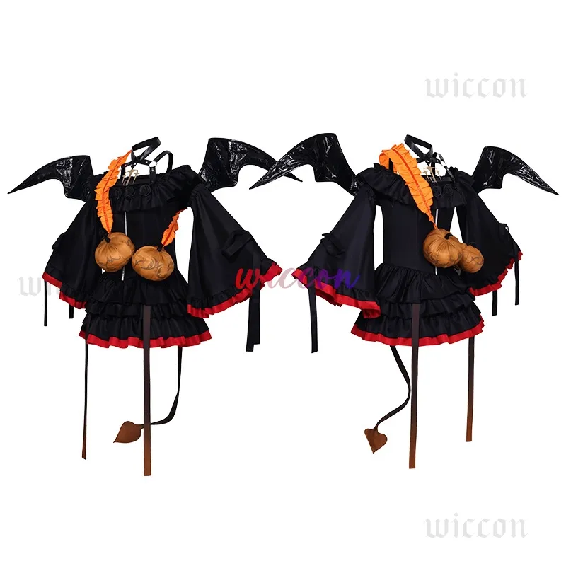 Kasane Teto Cosplay Costume Dark Devil Lolita Dress With Wings And Wig ...