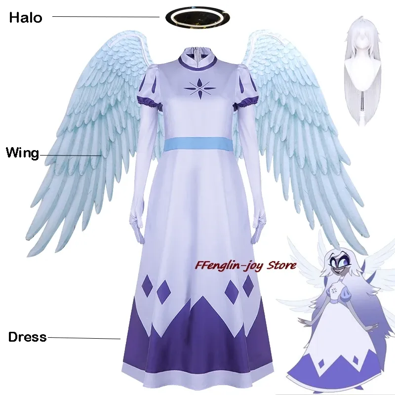Angel Cosplay Costume With Wig, Halo, And Wings For Women Fancy Dress ...