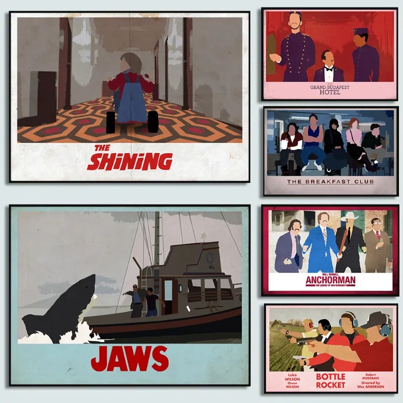 Minimalist Movie Poster Set Jaws, The Breakfast... From Dh1102695158 ...