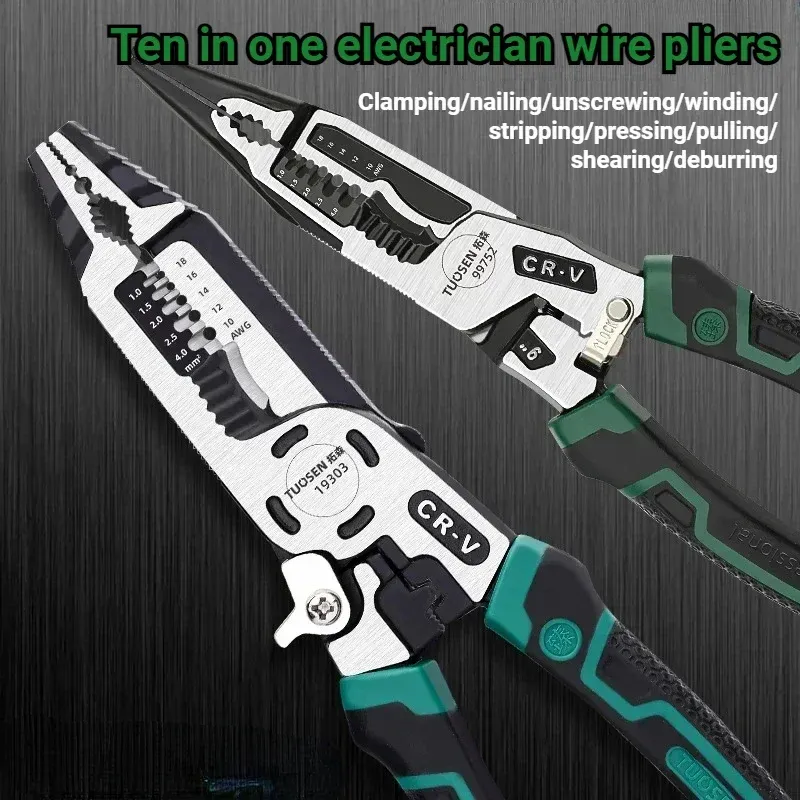 Multifunctional 10 In 1 Pliers Set Durable Wire Cutters And Repair ...