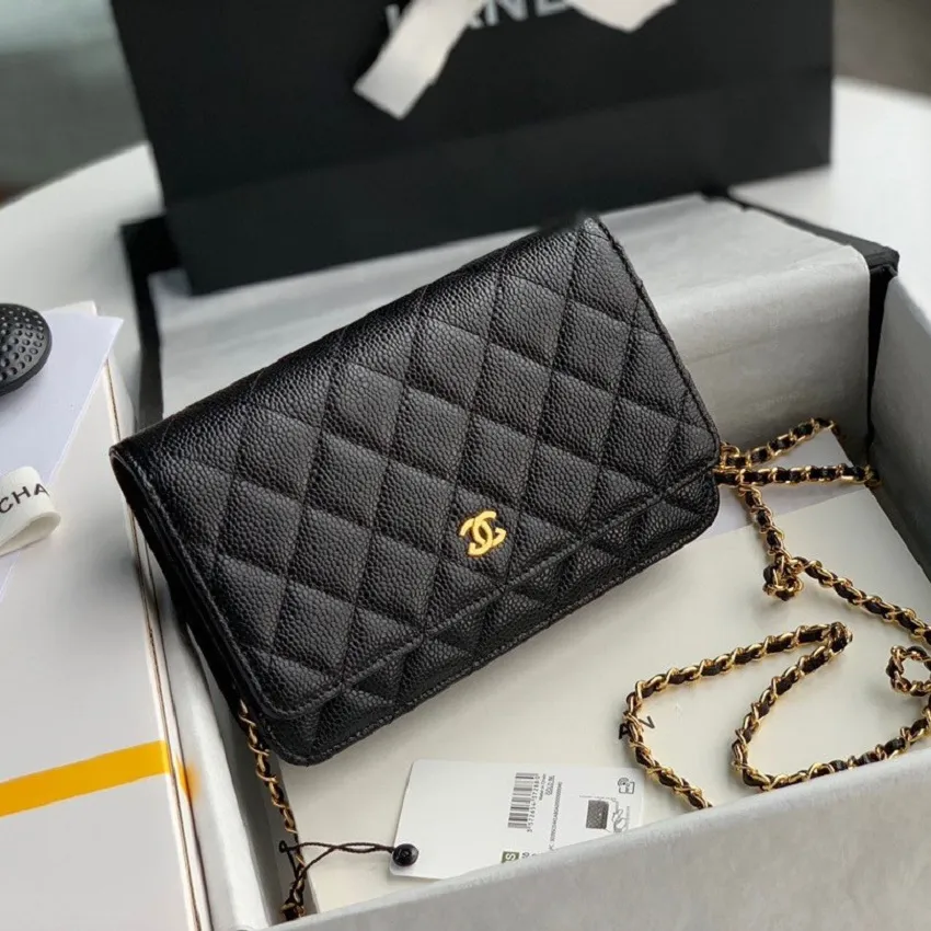 Designer Shoulder Bag For Women Caviar Sheepskin Chain Handbag With ...