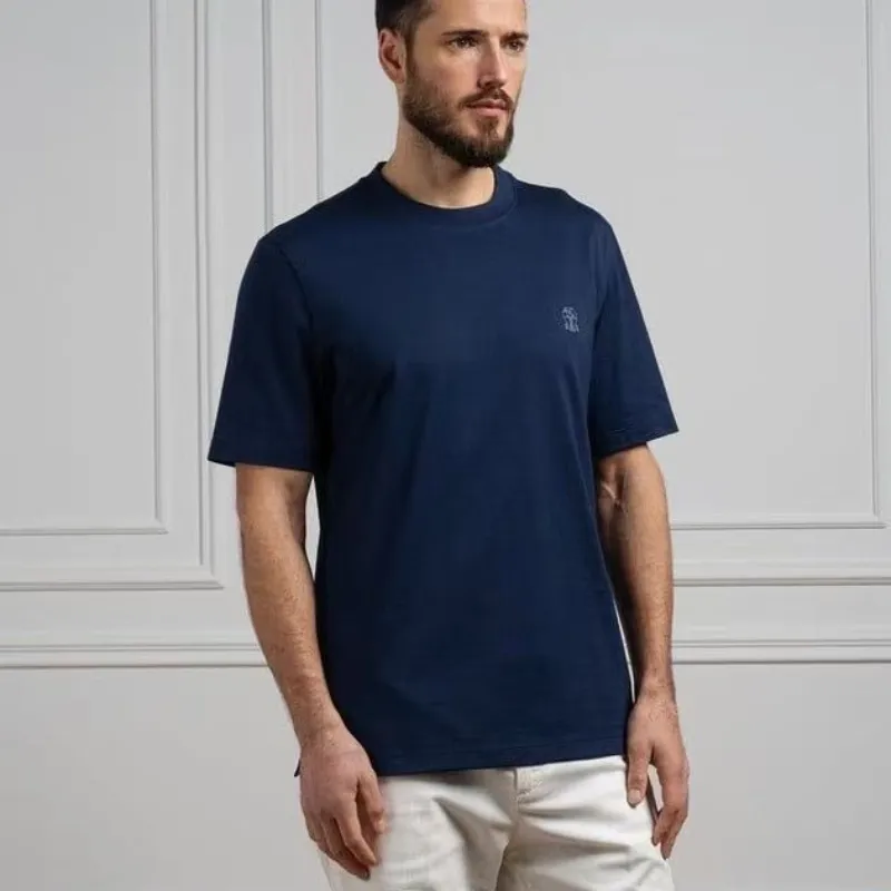 Men's T-Shirt, Spring Summer Embroidered Logo, Round Neck, Short ...