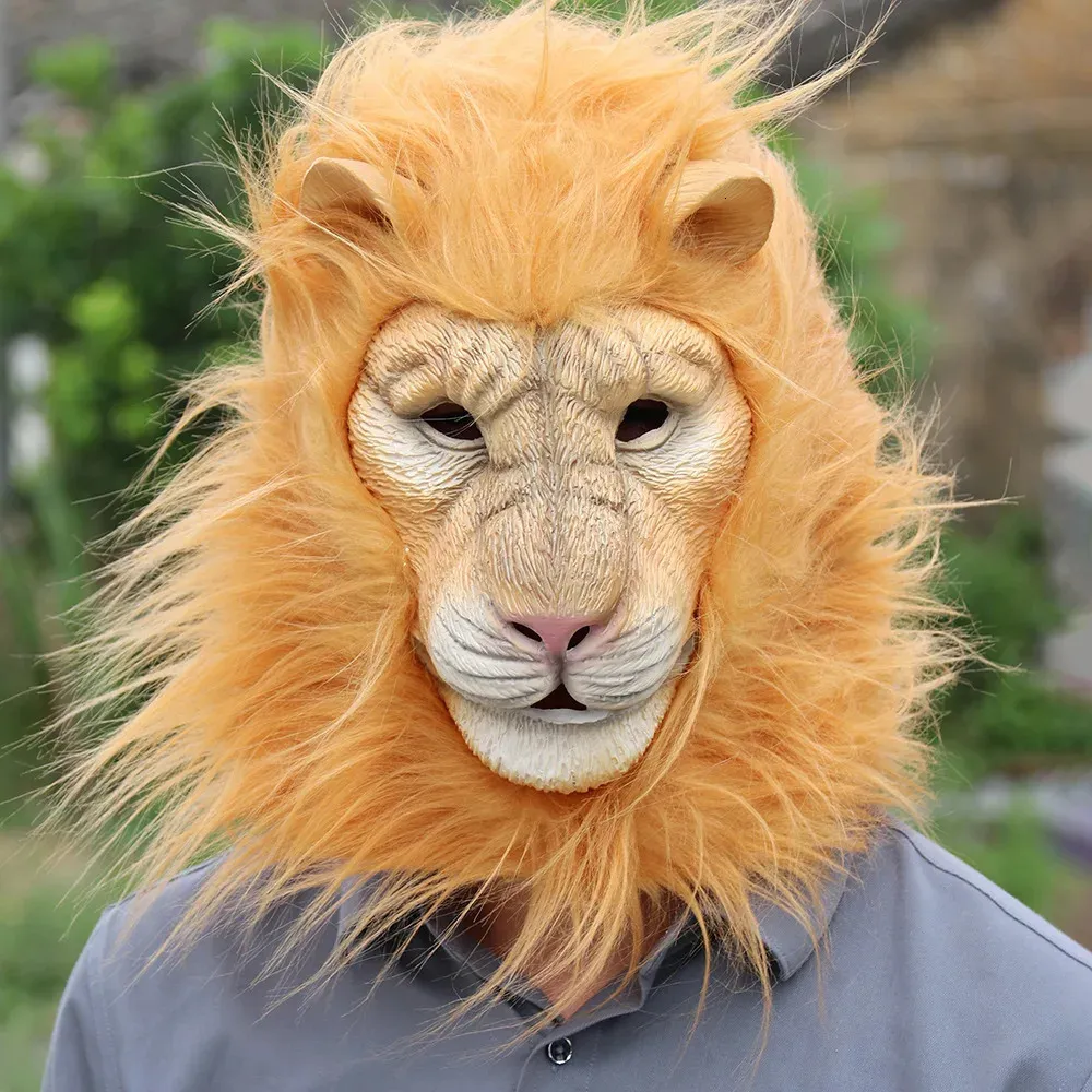 Latex Brown Lion Mask Funny Animal Headgear For... From Kong08, $17.84 ...