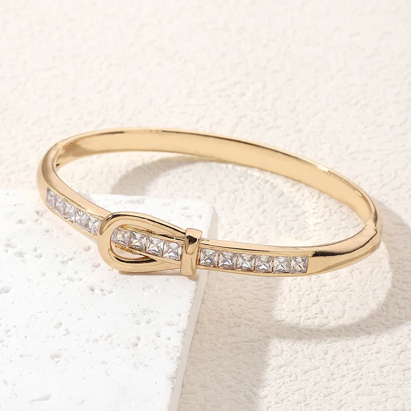 Lanjia Rhinestone Inlay Bangle Glitter Steel Bracelet Classic Women's ...