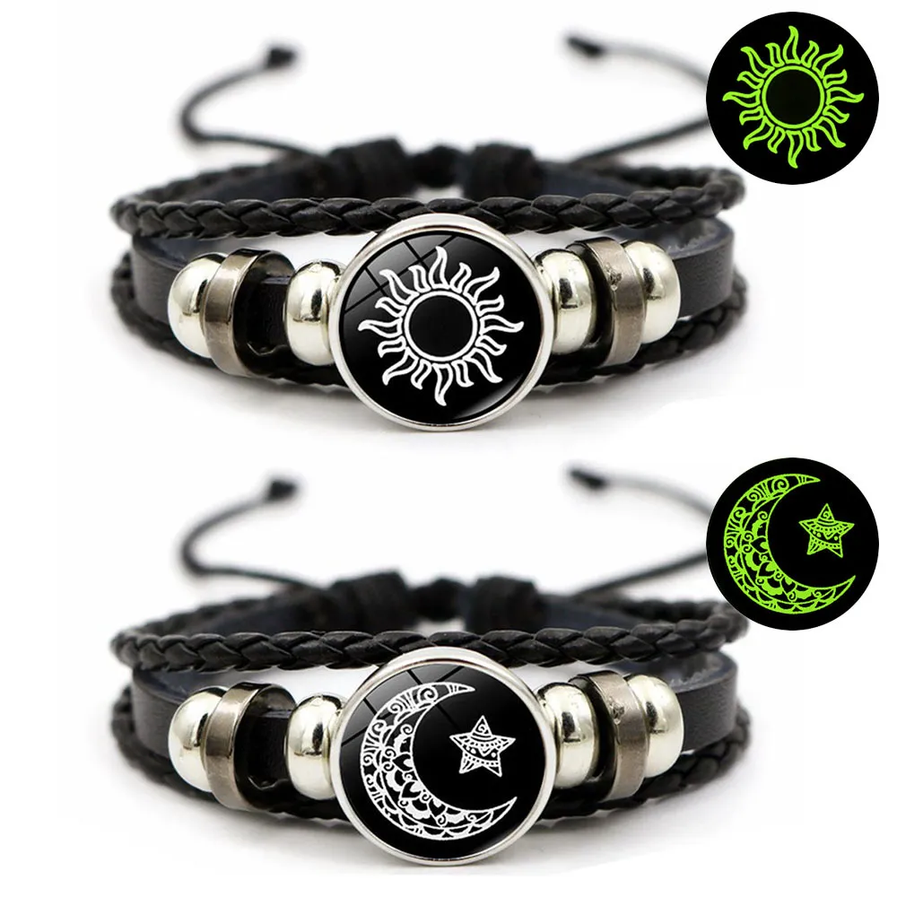 Luminous Couple Bracelets Sun Moon Adjustable... From 24,33 € | DHgate