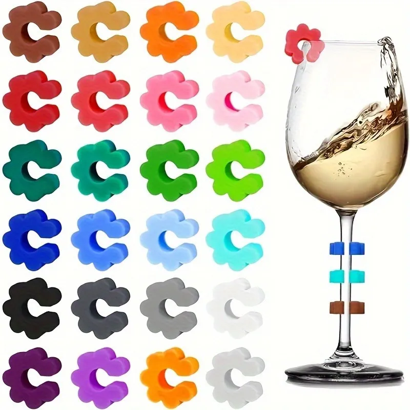 Marcadores De Copa De Vino De Silicona, Etiquetas De Identificación ...