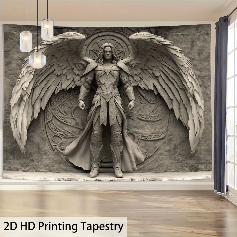 Celestial Angel Tapestry Wall Hanging Large Winged Seraphim with ...