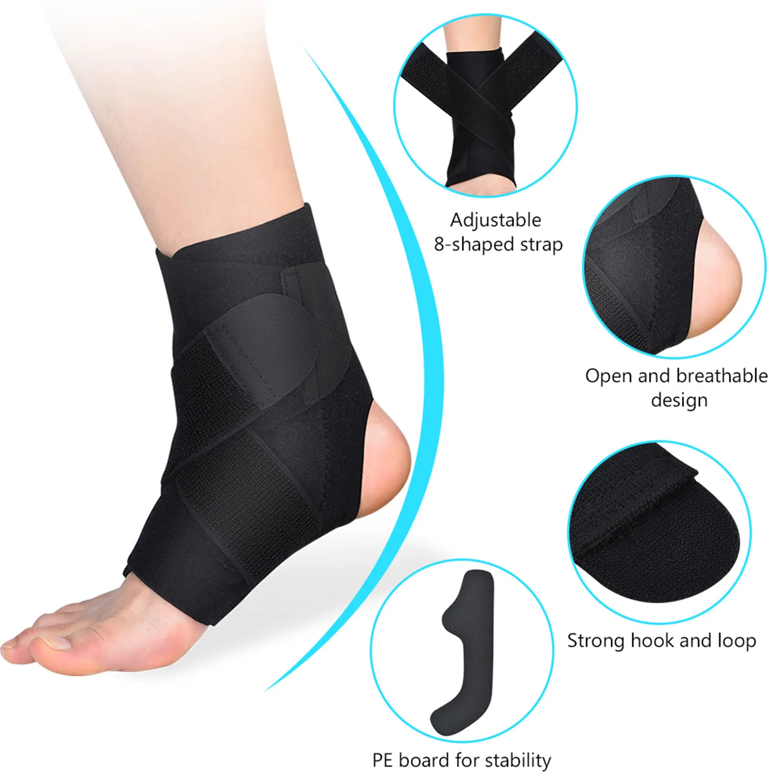 Adjustable Ankle Brace: Breathable, Comfortable, Elastic Ankle Support ...