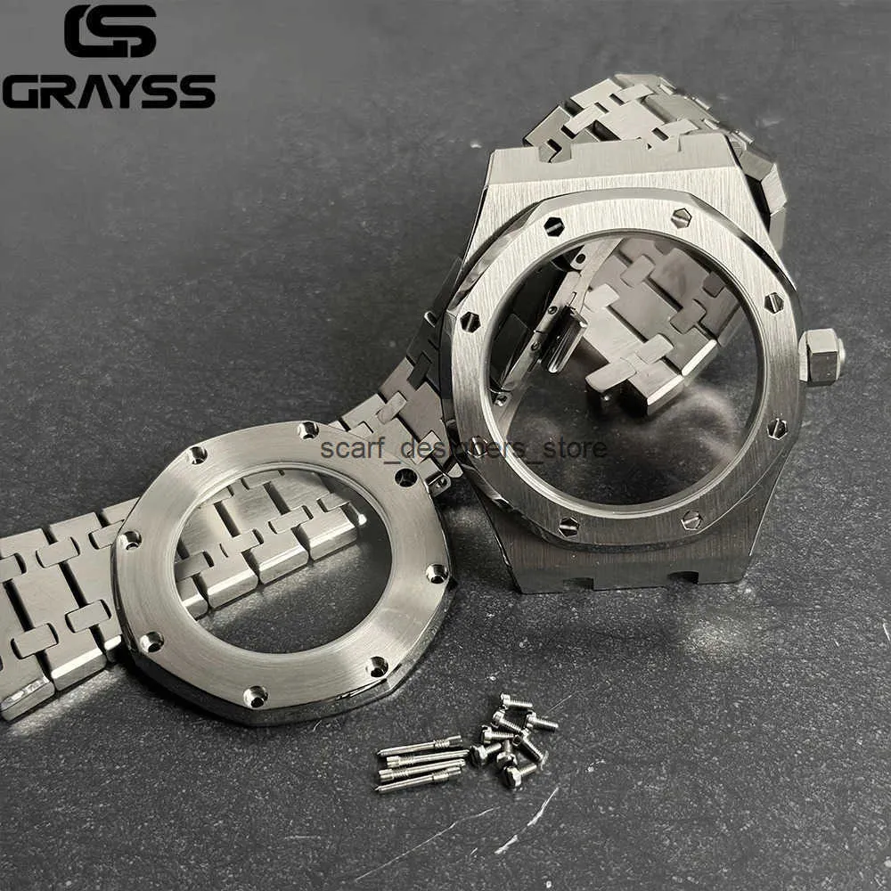 Octagonal Stainless Steel Watch Case Mod Kit With Bracelet, Transparent ...