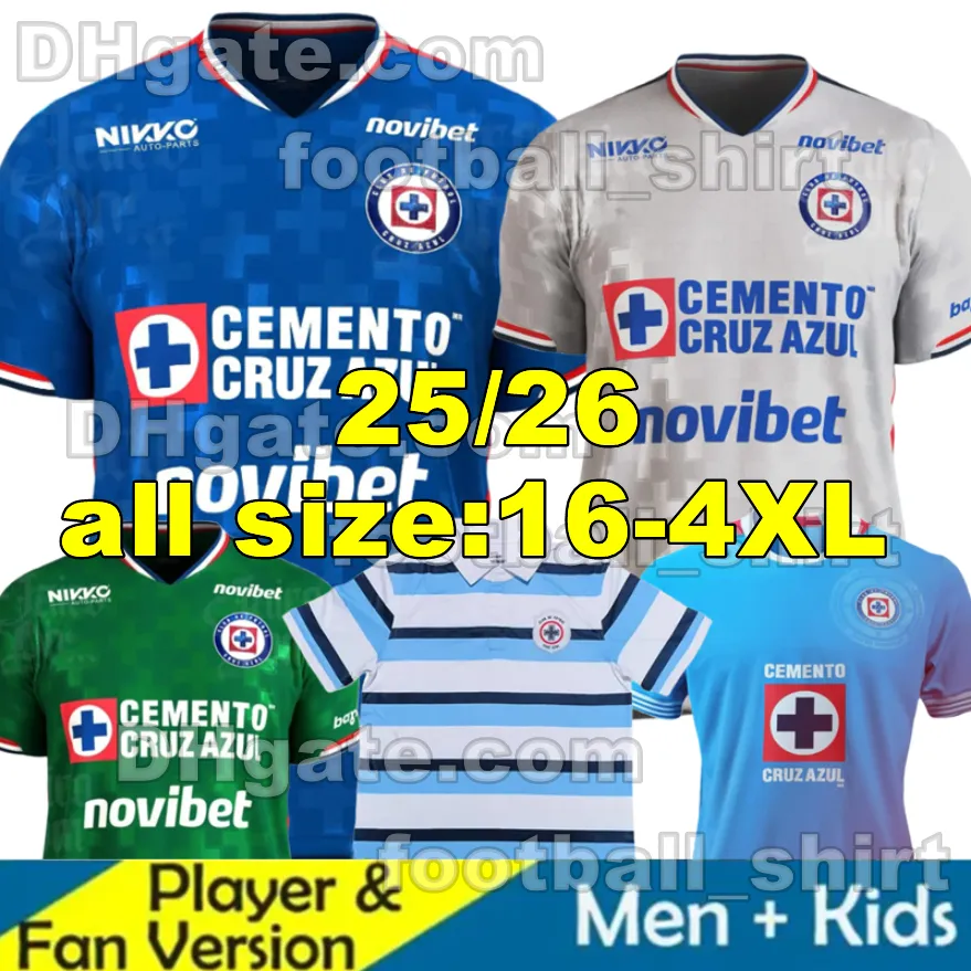 Cruz Azul Liga MX Soccer Jerseys 2025 2026 Player Version Football ...