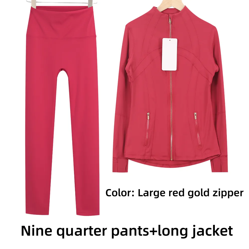 Womens Yoga Set Workout Jacket and Flared Pants Spandex Quick-Dry Black ...