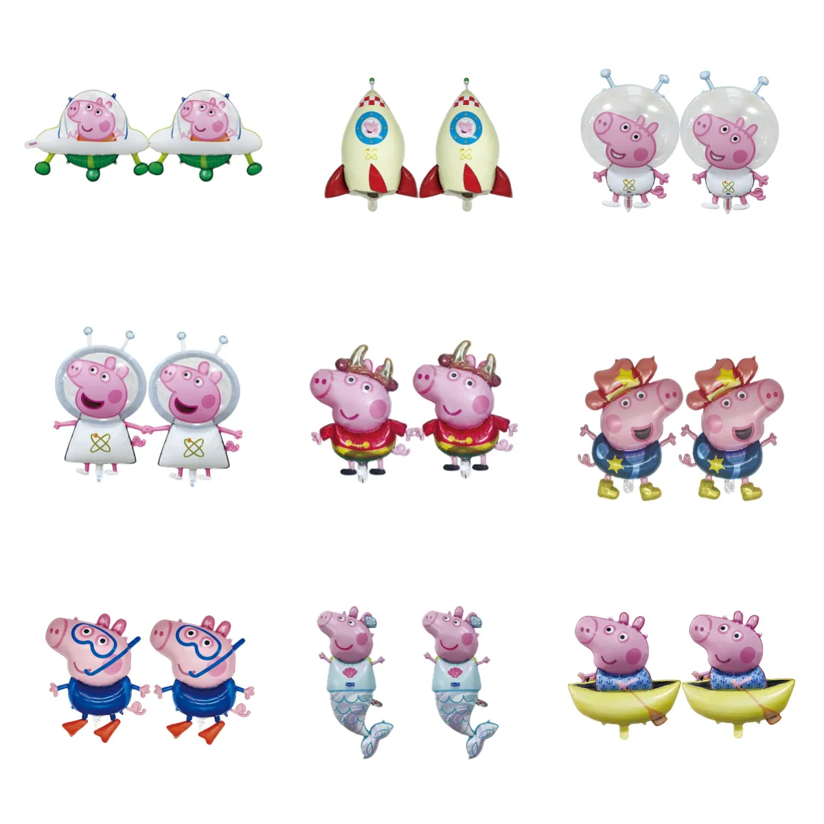 Pig Cartoon Balloons Aluminum Foil Party Decorations With Multiple ...