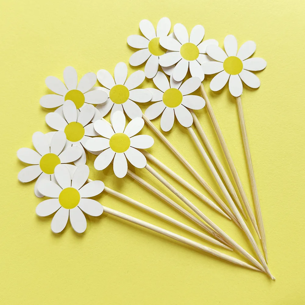 Daisy Cake Topper White Daisy Flower Cupcake Toppers Cake Decor Wedding ...