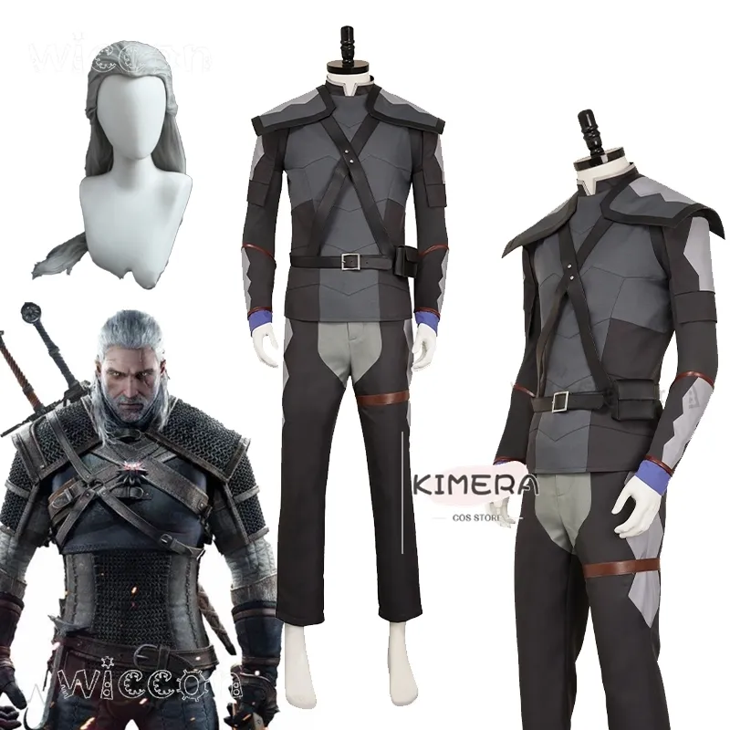 Witcher Geralt Of Rivia Dante Cosplay For Men White Wolf Halloween ...