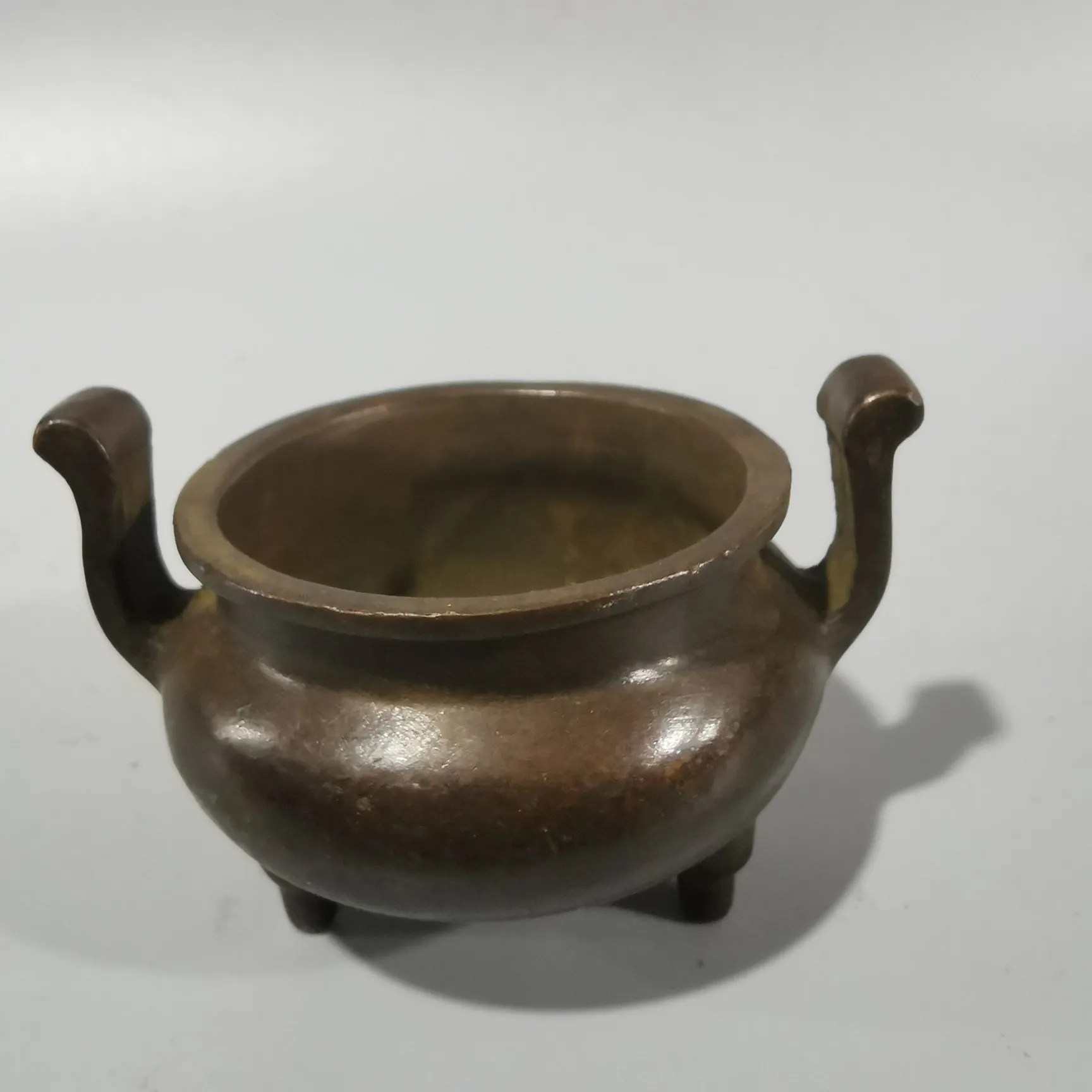 Antique Pure Copper Incense Burner Miniature Candlestick Ding Furnace ...