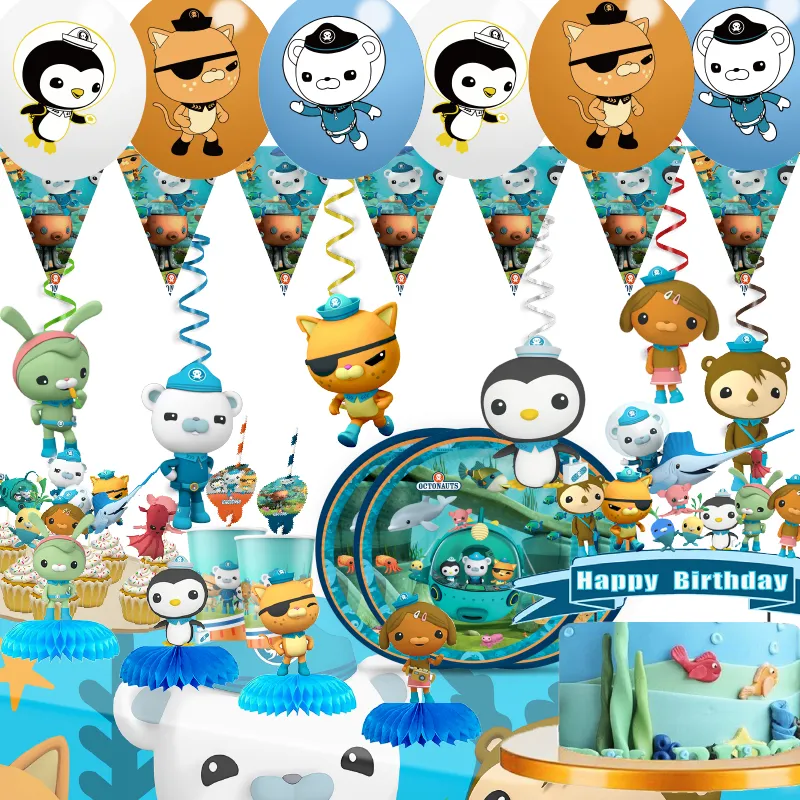 MINISO Octonauts Theme Sea Disposable Party Tableware Supplies Plate ...