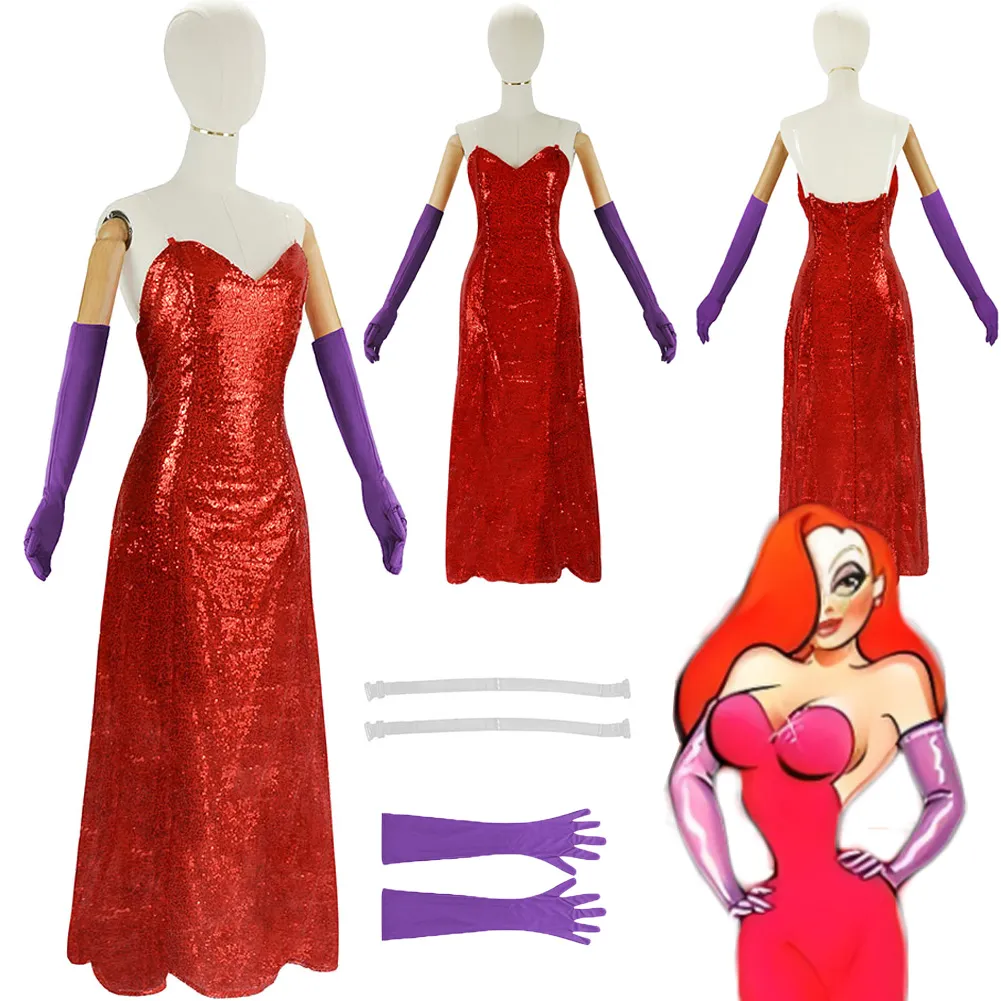 Jessica Rabbit Cosplay Red Dress Costume Movie Who Framed Roger Rabbit ...