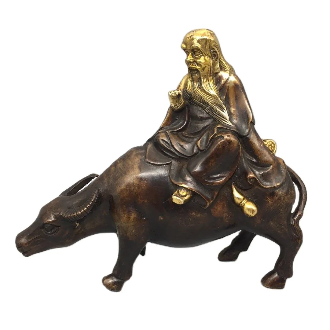 Lao Tzu Statue Lao Tzu And The Bull Modern Art Sculpture Bronze Vintage ...