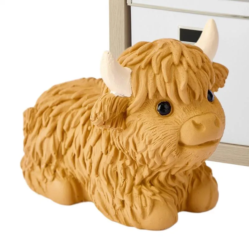 Highland Cow Resin Figurine Animal Table Sculpture Farmhouse Animal ...